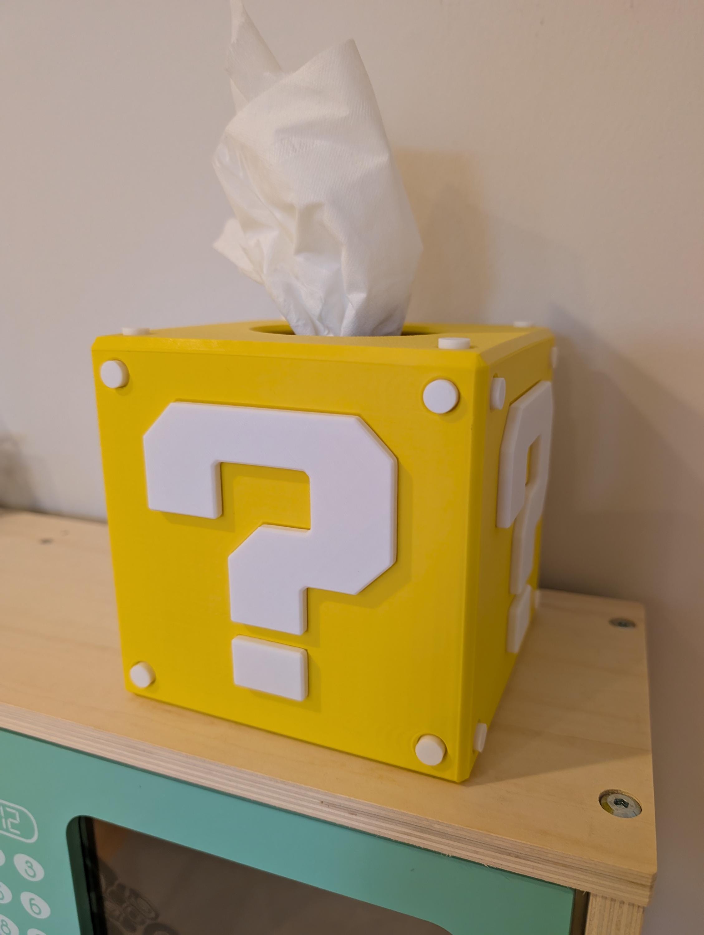 Super Mario–inspired Question Mark Block Tissue Box Cover – Video Game ...