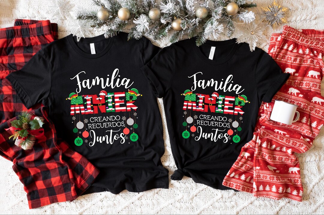 Familia Navidad Tee, Christmas Clothing, Holiday Shirt, Personalized ...