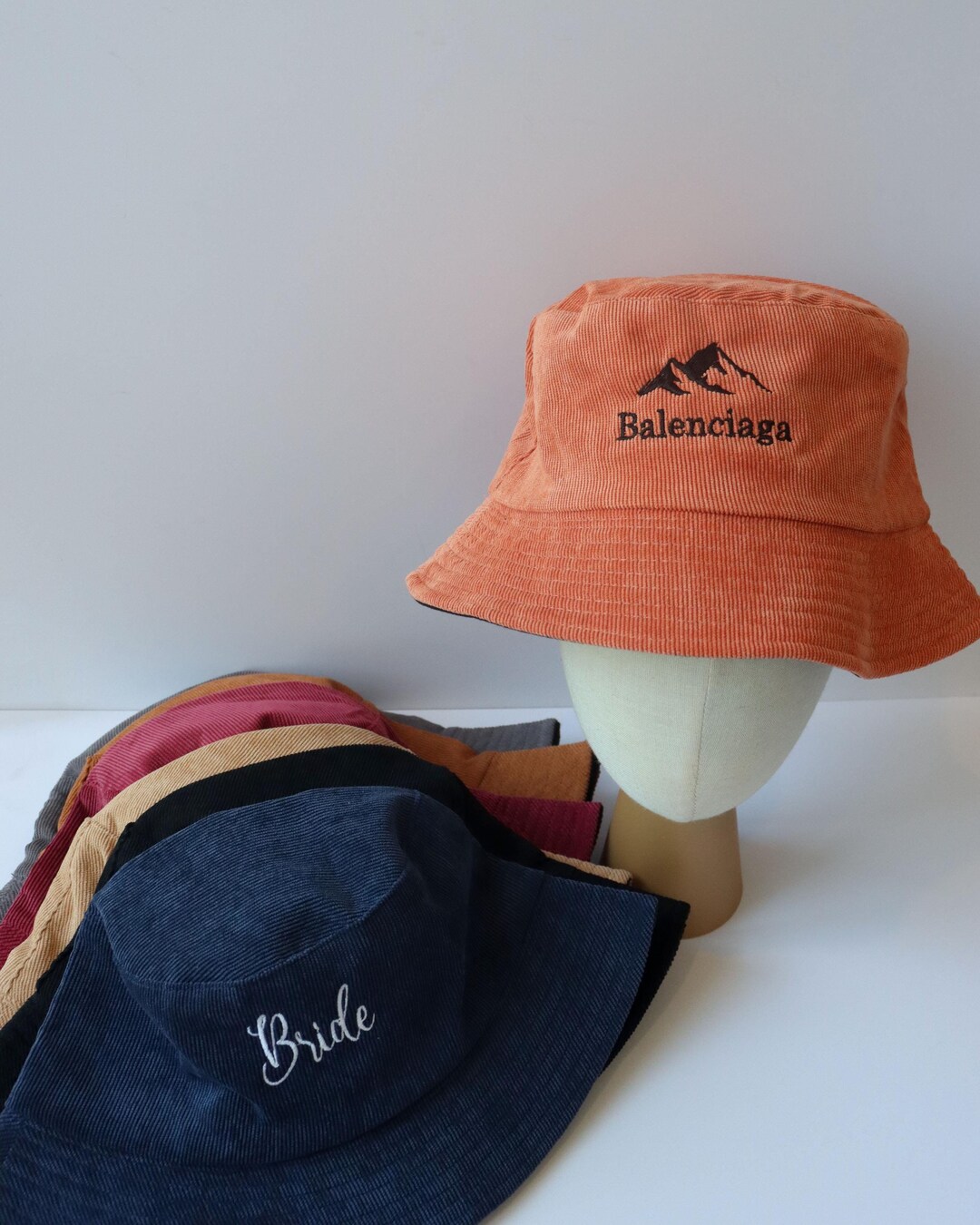 Customized Embroidered Corduroy Fishing Hat Customized Text Fishing Hat ...