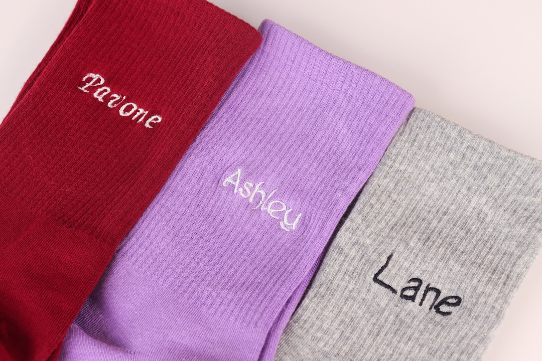 Custom Name Socks, Wedding Party Socks, Personalized Sock, Embroidered ...