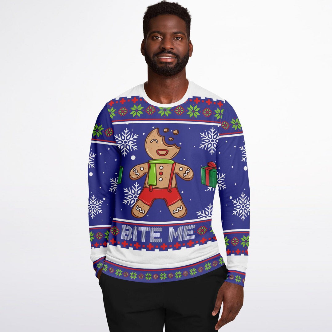 Humorous Gingerbread Man Christmas Sweater With Unique Holiday Design ...