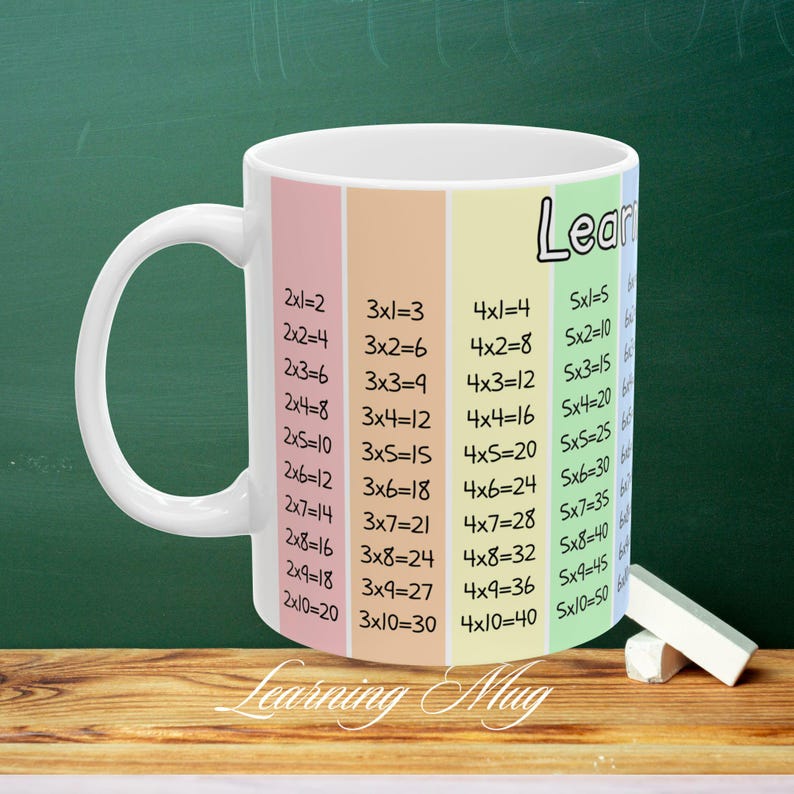 Multiplication Table Learning Mug, Math Teacher Gift, 11oz - Etsy