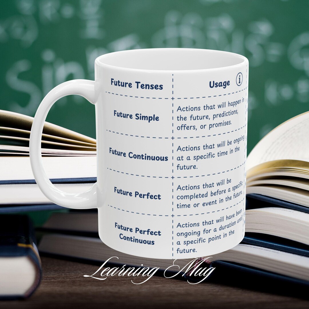 Future Tenses Learning Mug, English Grammar Mug, Language Arts or ...