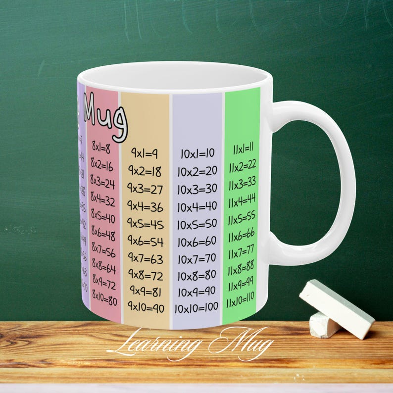 Multiplication Table Learning Mug, Math Teacher Gift, 11oz - Etsy