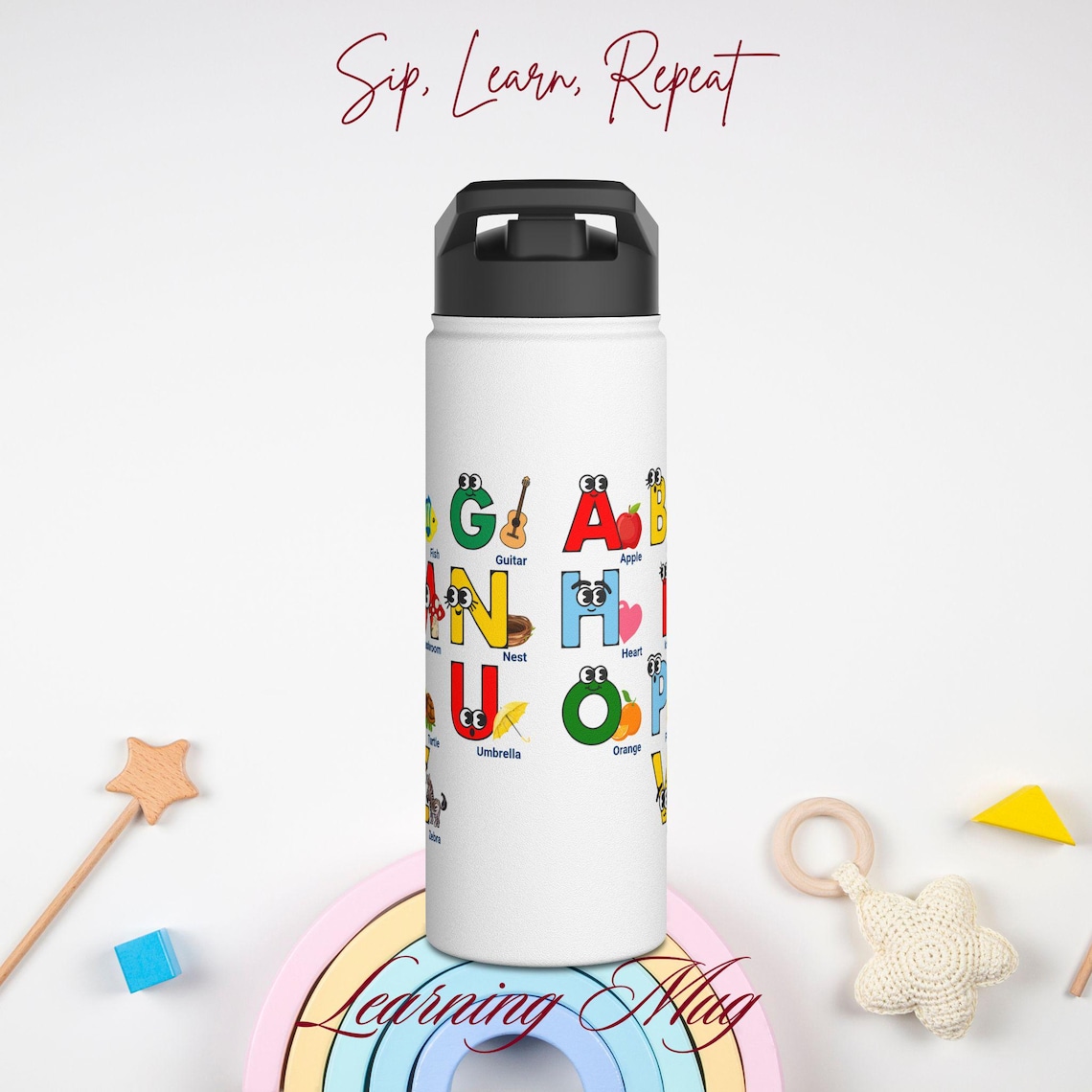 ABC Learning Water Bottle for Kids, Preschool Learning, Back to School ...