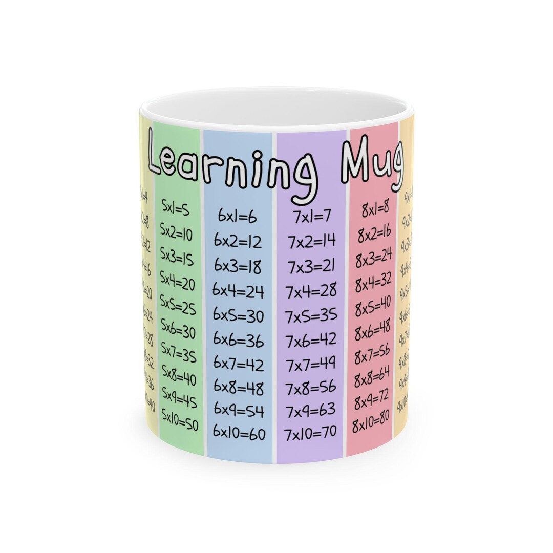 Educational Multiplication Table Learning Mug, School Teacher Gift ...