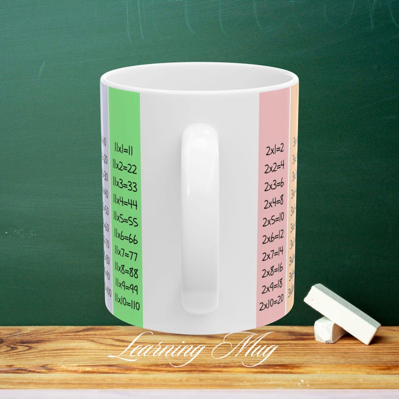 Multiplication Table Learning Mug, Math Teacher Gift, 11oz - Etsy