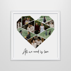 Heart Photo Collage Template, Personalized, Anniversary Gift, Canva ...