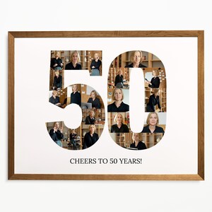 Number 50 Photo Collage Template, Personalized, 50th Birthday Gift ...