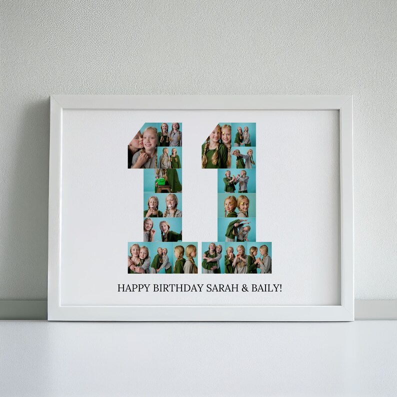 11th Birthday Photo Collage Template, Canva, Drag & Drop, Photoshop ...