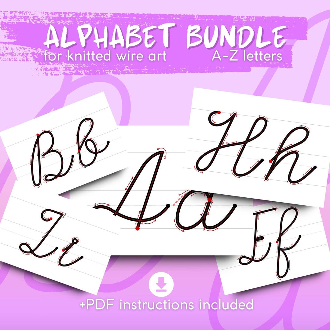 Wire Alphabet Template, Calligraphy, Printable Template for Wire Art ...