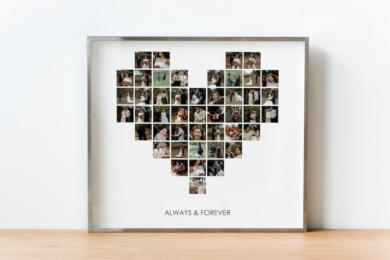 Editable Heart Photo Collage Template, Personalized, Love Collage ...