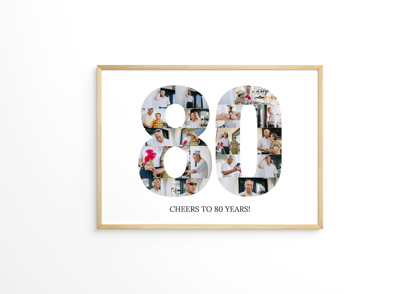 Number 80 Photo Collage Template, Personalized, 80th Birthday Gift ...
