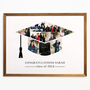 Graduation Cap Photo Collage Template, Personalized, Graduation Gift ...