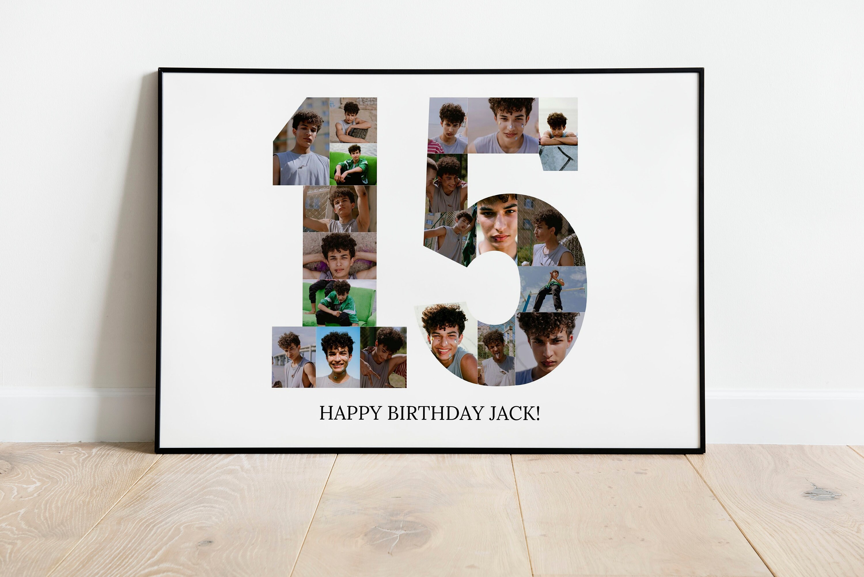 Editable, 15 Number Photo Collage Template, Personalized, 15th Birthday ...