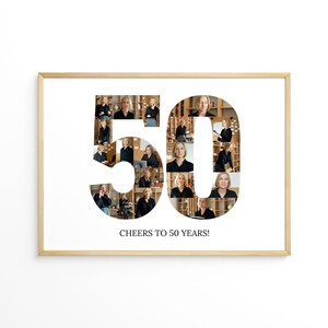 Number 50 Photo Collage Template, Personalized, 50th Birthday Gift ...