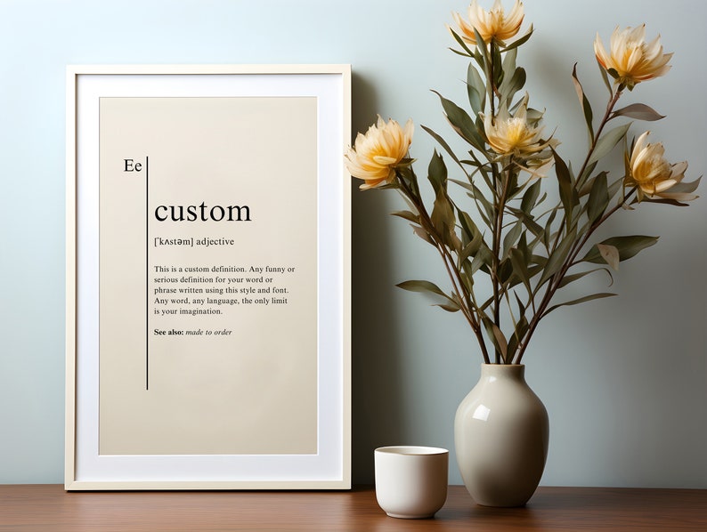 Editable, Definition Print, Custom, Dictionary Wall Art, Dictionary ...