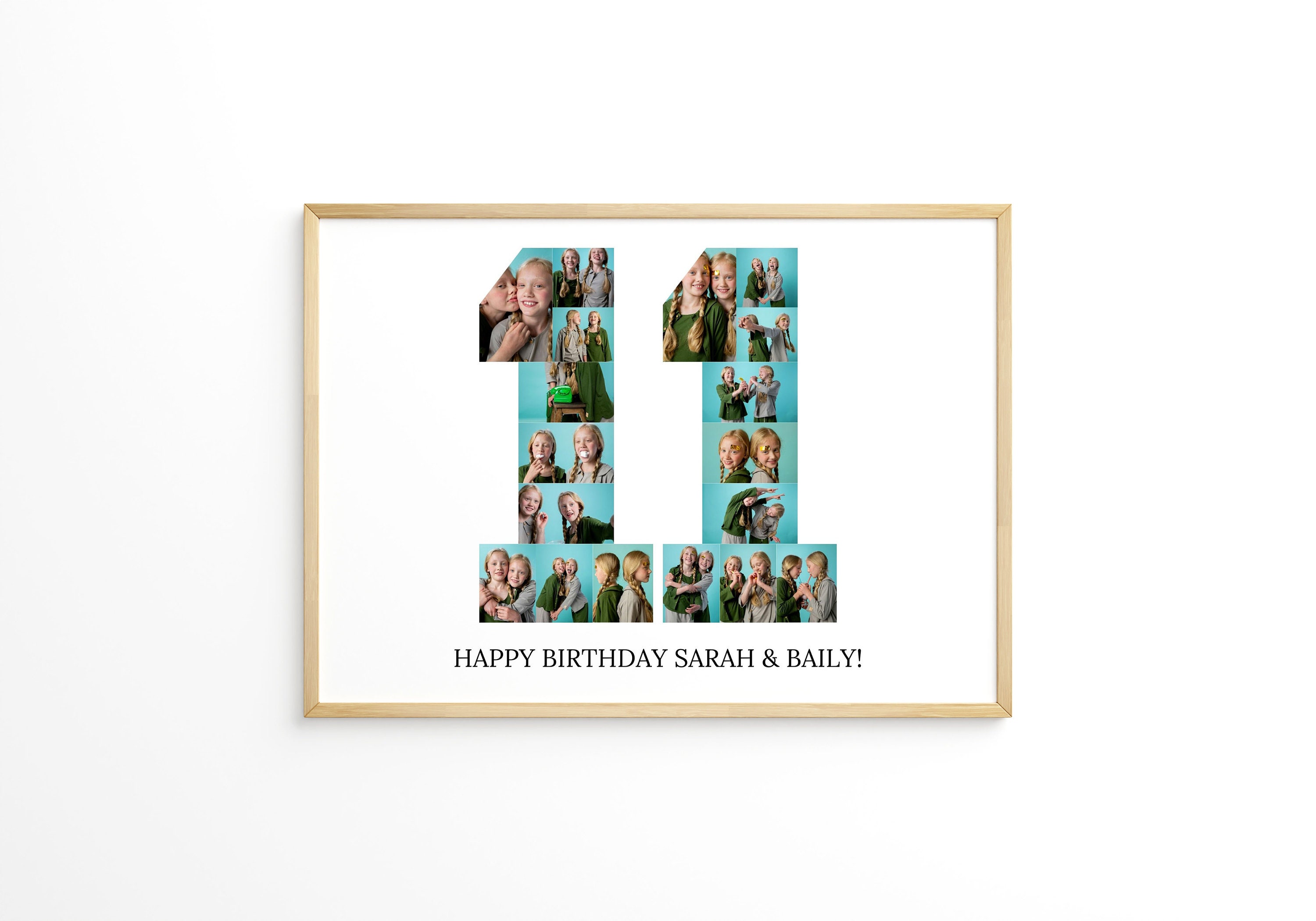 11th Birthday Photo Collage Template, Canva, Drag & Drop, Photoshop ...