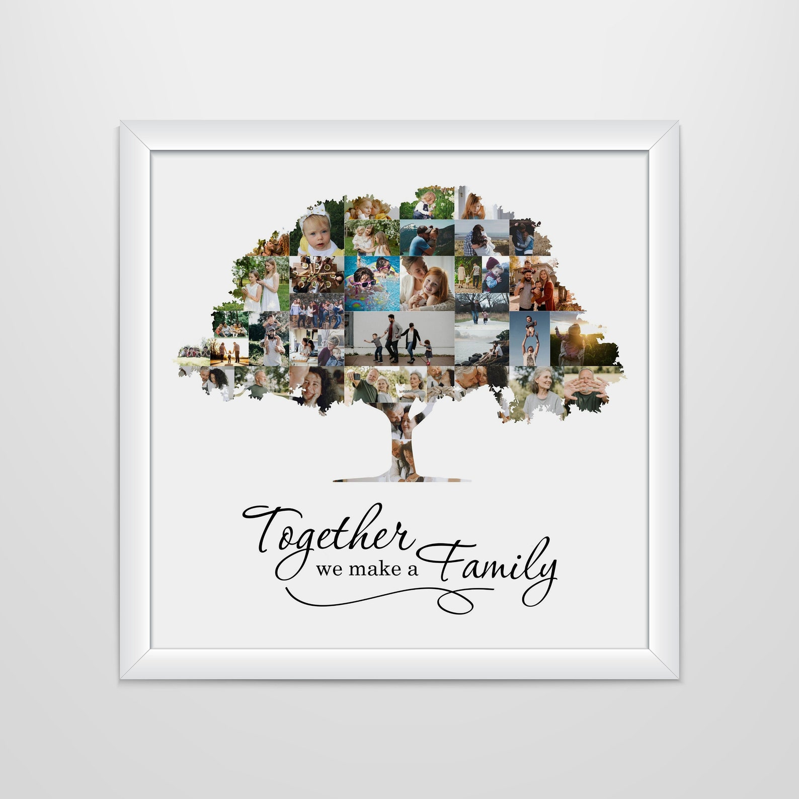 Family Tree Photo Collage Template, Canva, Drag & Drop, Photoshop,psd ...