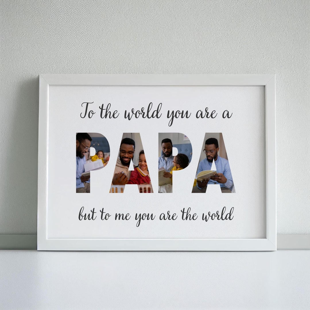 PAPA Photo Collage Template, Personalized, Papa Birthday Gifts, DIY ...