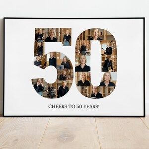 Number 50 Photo Collage Template, Personalized, 50th Birthday Gift ...