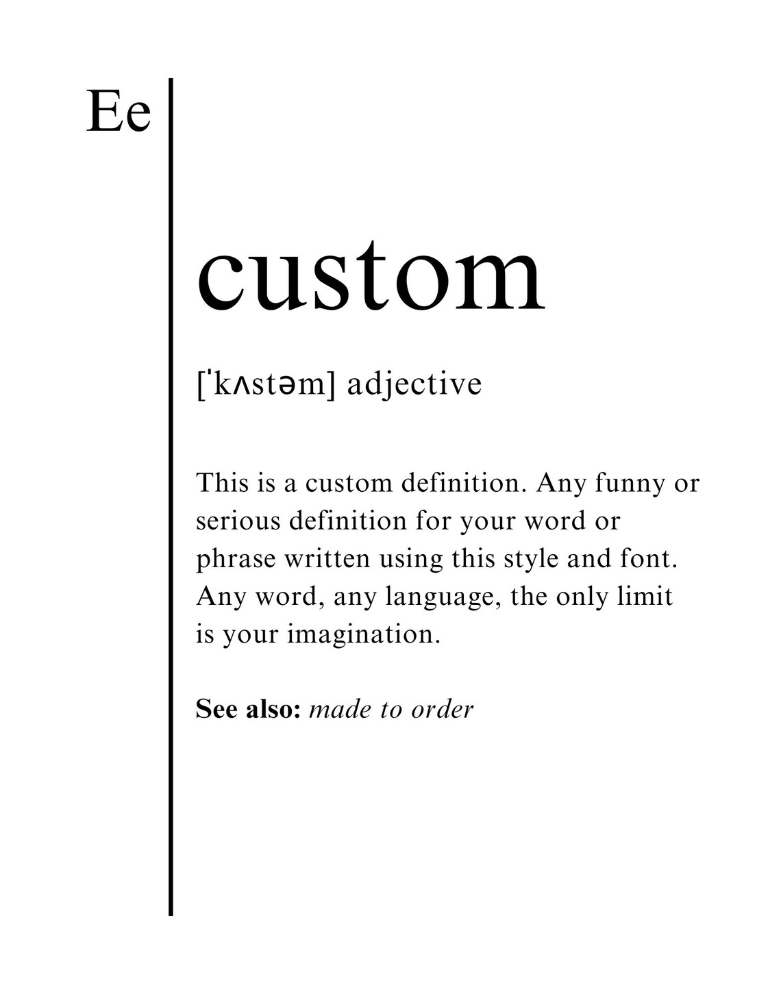 Editable, Definition Print, Custom, Dictionary Wall Art, Dictionary ...