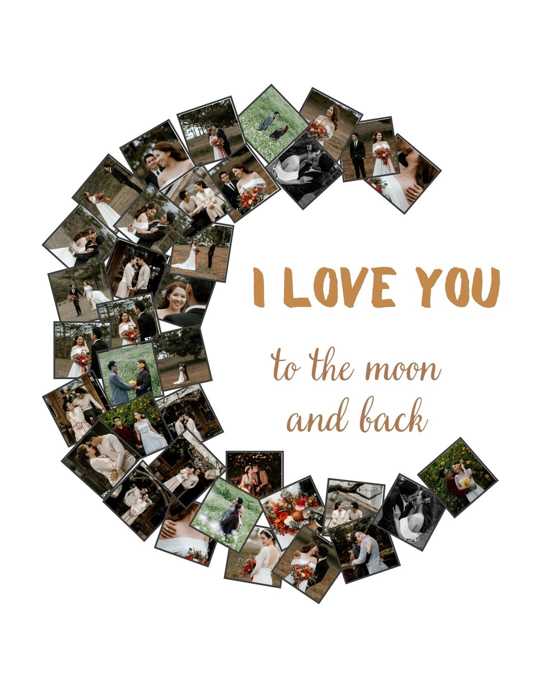 Moon Photo Collage Template, Personalized, Anniversary Gift, Custom ...