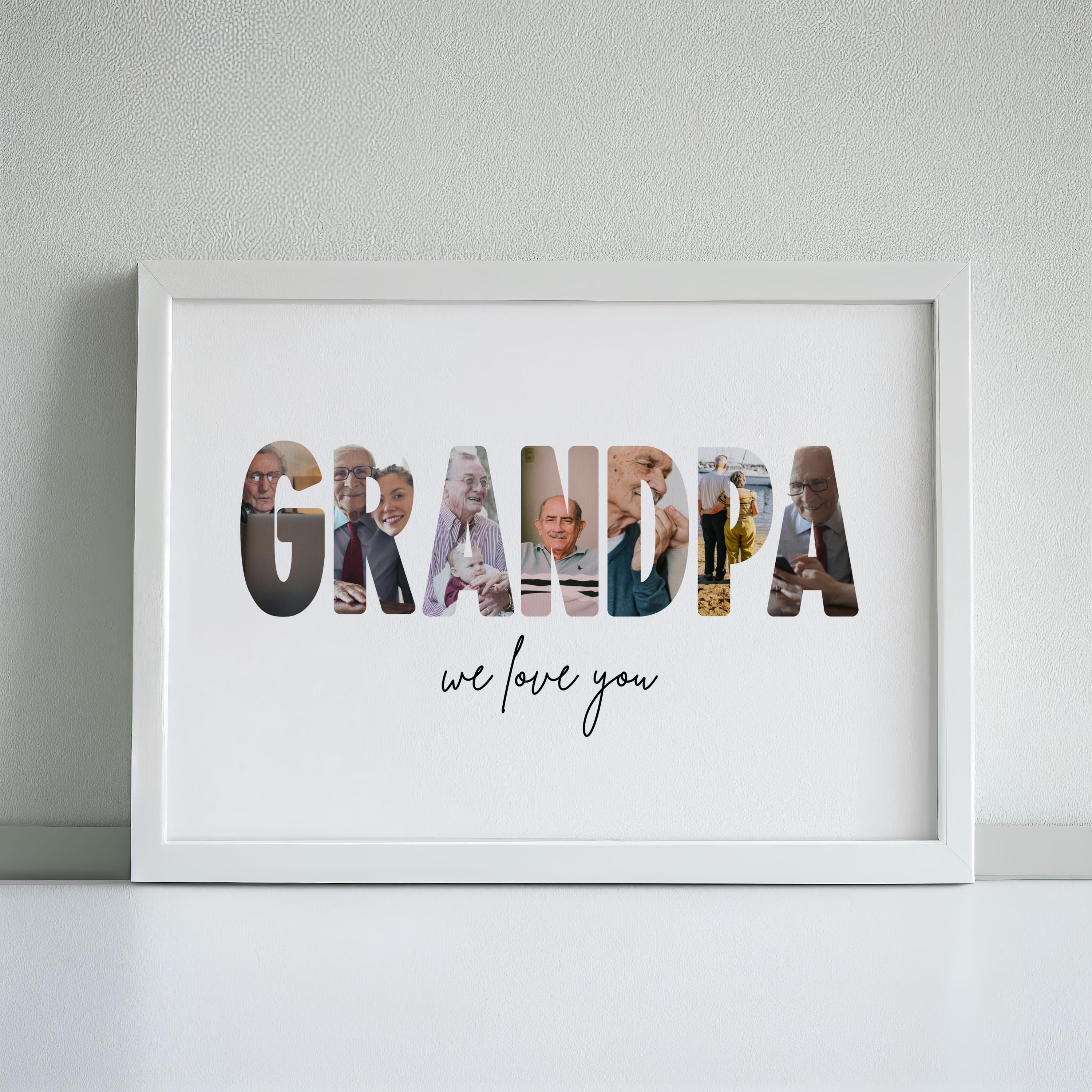 Grandpa Photo Collage Template, Personalized, Christmas Gift for ...