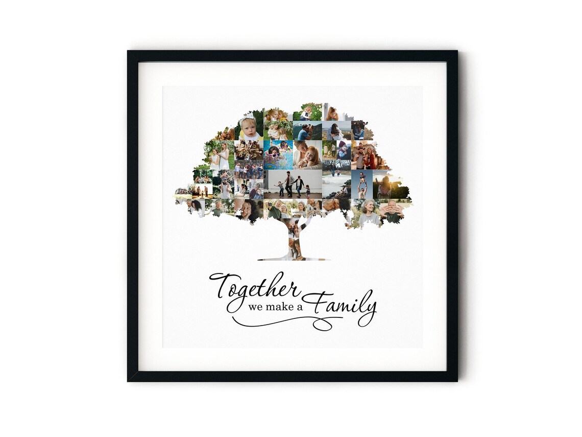 Family Tree Photo Collage Template, Canva, Drag & Drop, Photoshop,psd ...