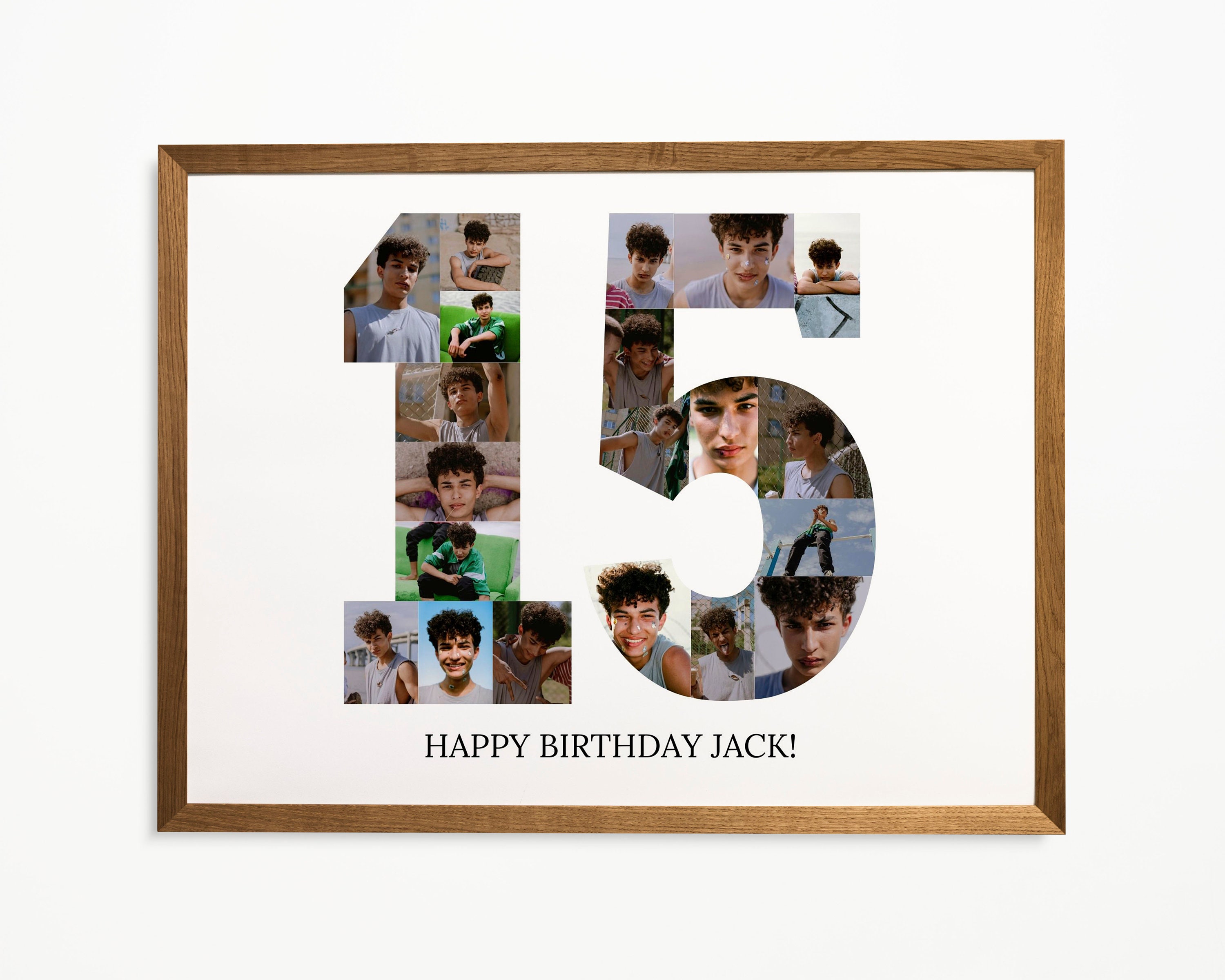 Editable, 15 Number Photo Collage Template, Personalized, 15th Birthday ...