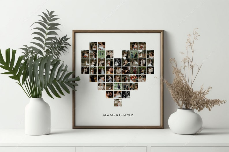 Editable Heart Photo Collage Template, Personalized, Love Collage ...