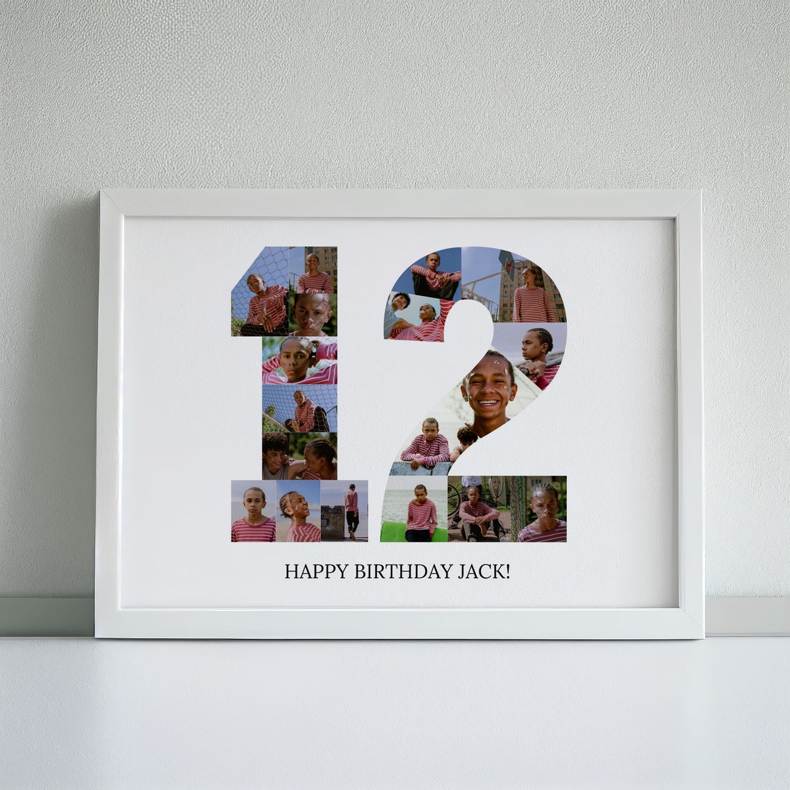 Editable, 12 Number Photo Collage Template, Personalized, 12th Birthday ...