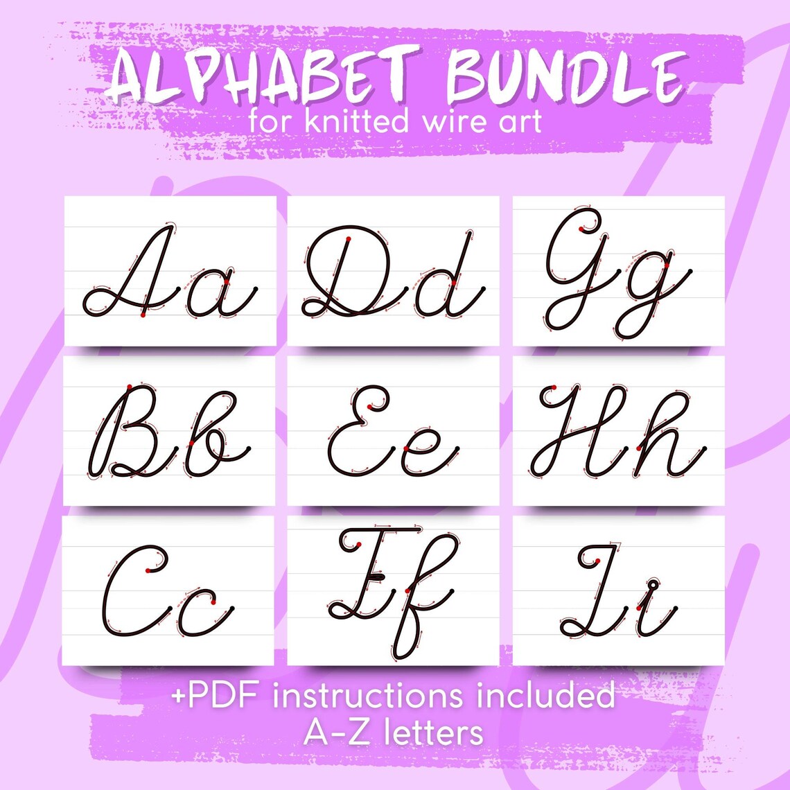 Full Alphabet Wire Art Template, Printable Calligraphy Template for ...