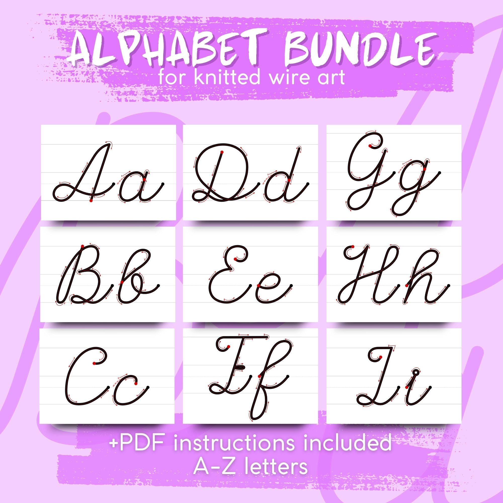 Full Alphabet Wire Art Template, Printable Calligraphy Template for ...
