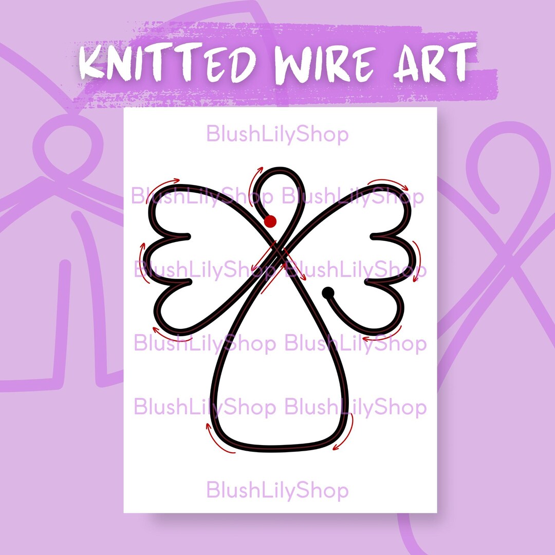 Angel Knitted Wire Art Template, Christmas Bending Template for Knitted ...