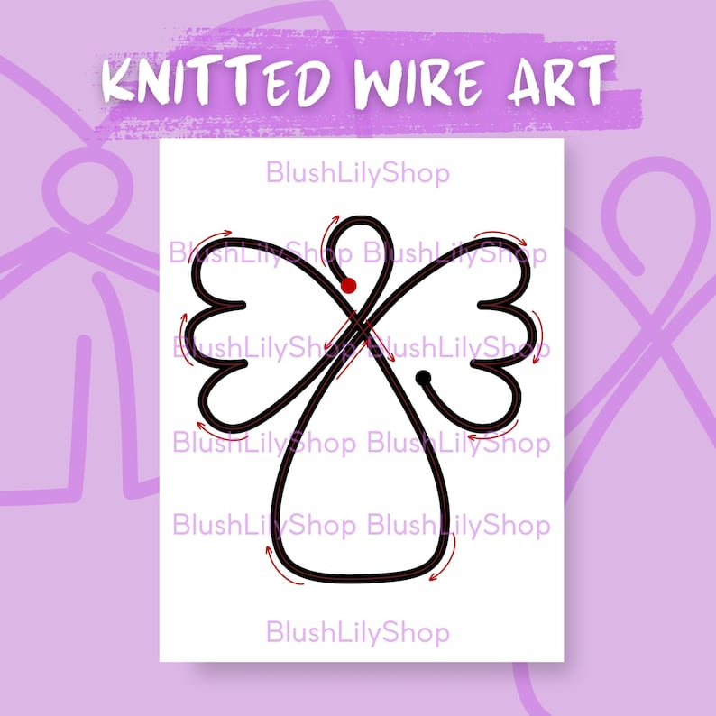 Angel Knitted Wire Art Template, Christmas Bending Template for Knitted ...