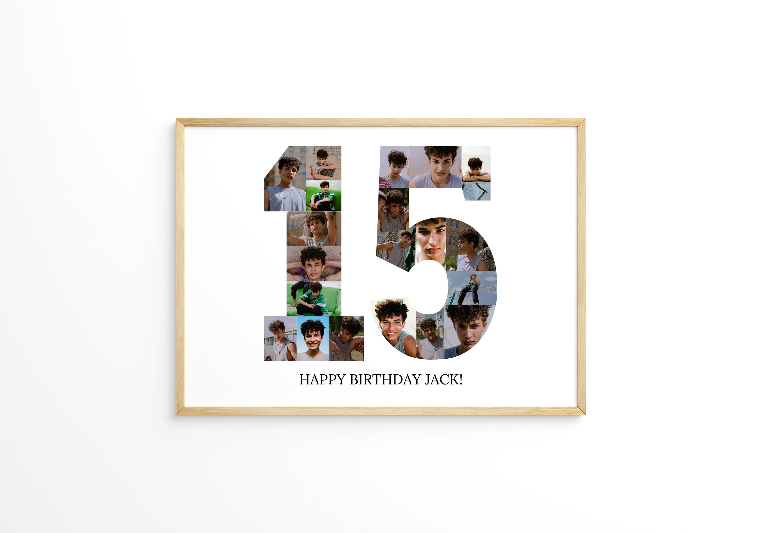Editable, 15 Number Photo Collage Template, Personalized, 15th Birthday ...