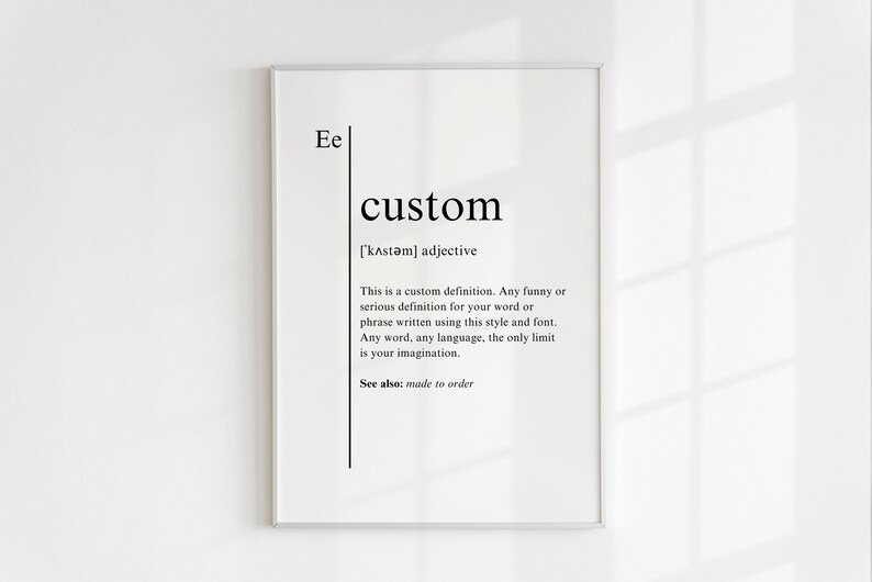 Editable, Definition Print, Custom, Dictionary Wall Art, Dictionary ...