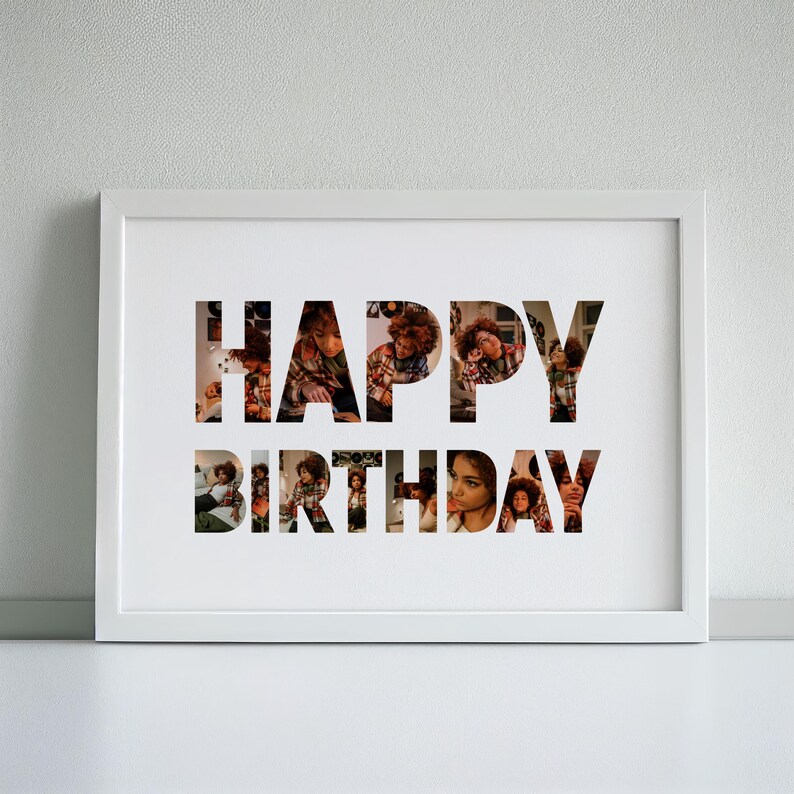 Birthday Photo Collage Template, Canva, Drag & Drop, Photoshop, Psd ...