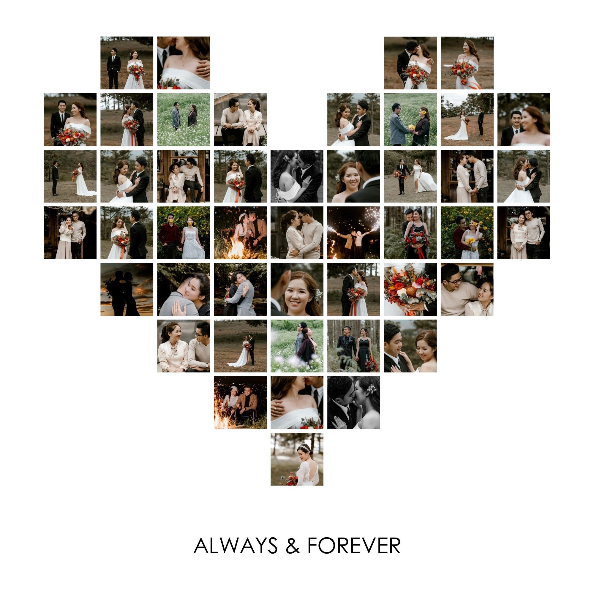 Editable Heart Photo Collage Template, Personalized, Love Collage ...