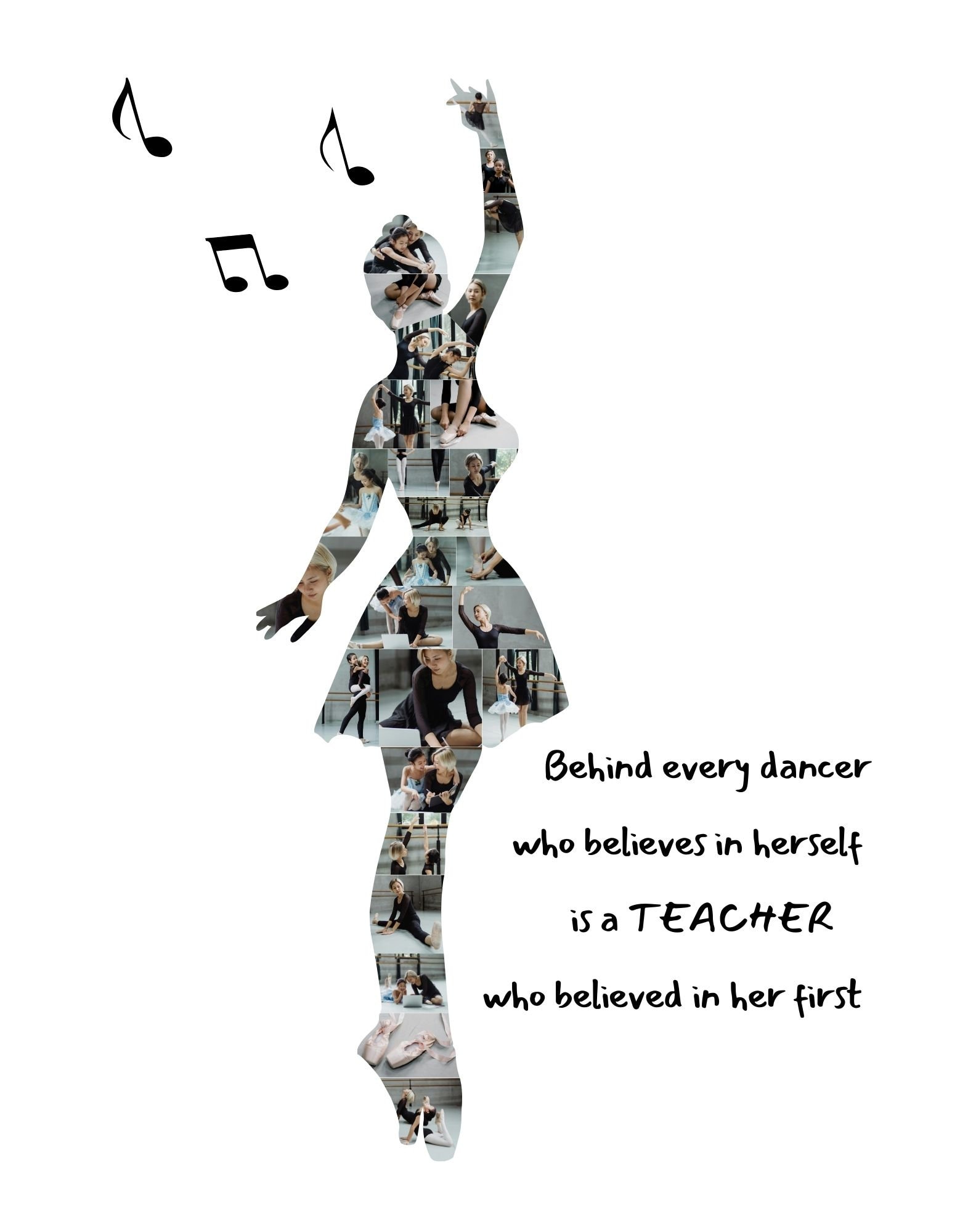 Ballerina Photo Collage Template, Dance Teacher Gift, Dance Recital ...