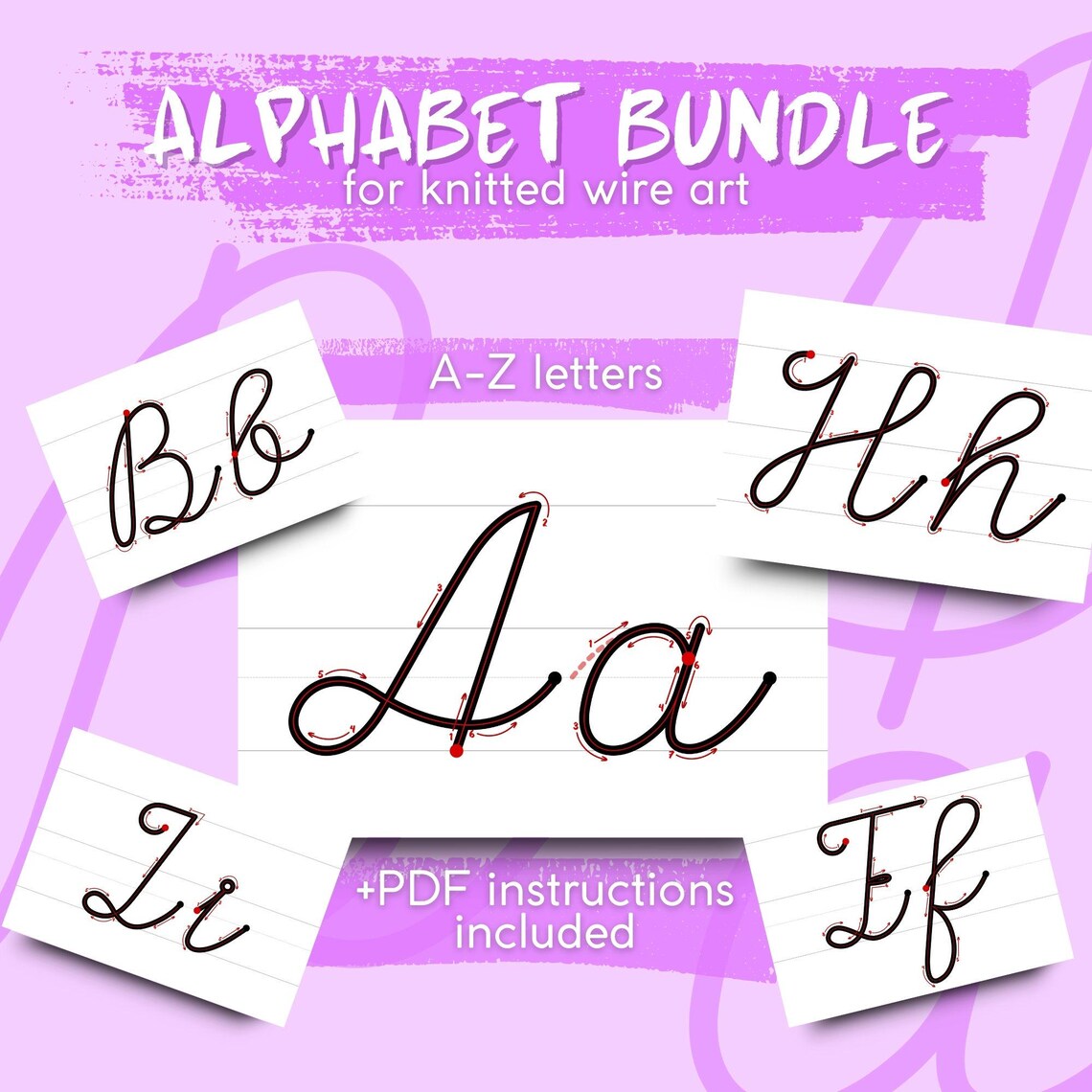Full Alphabet Wire Art Template, Printable Calligraphy Template for ...