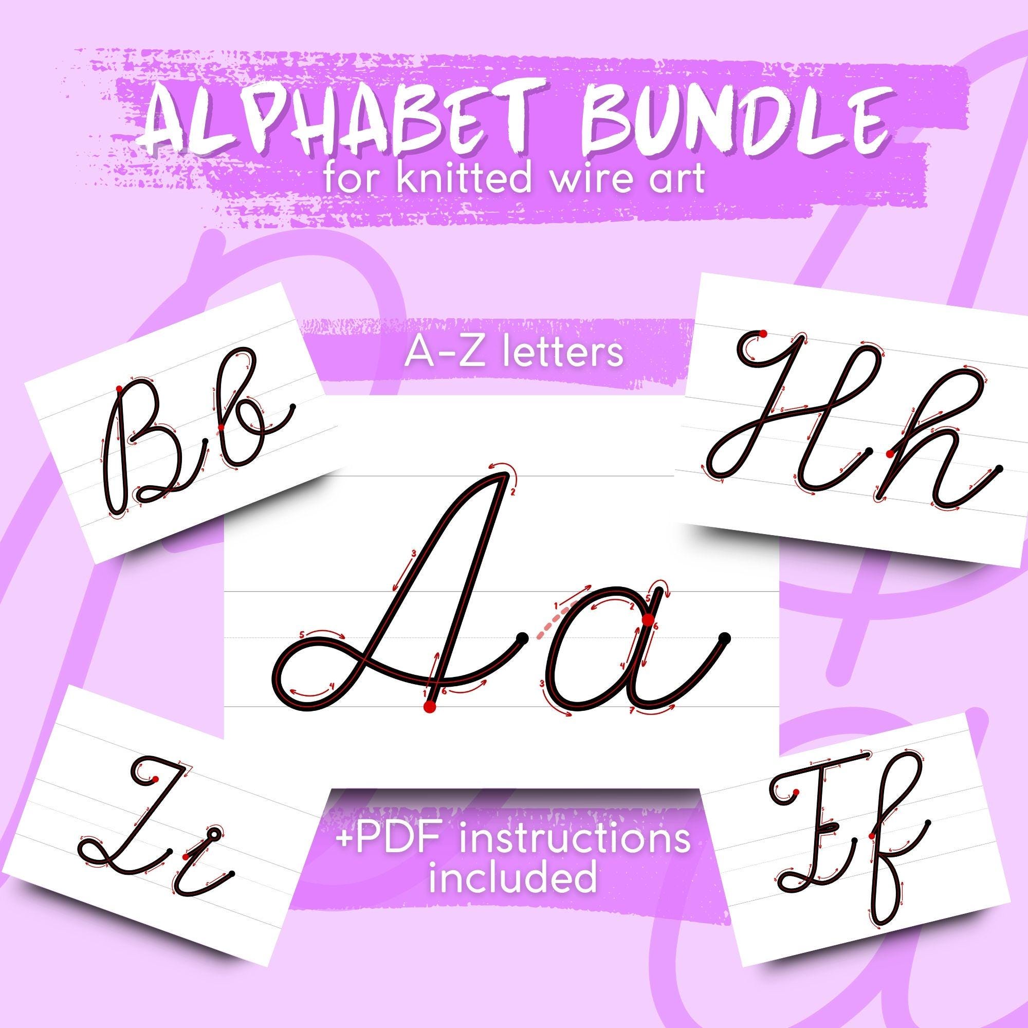 Full Alphabet Wire Art Template, Printable Calligraphy Template for ...