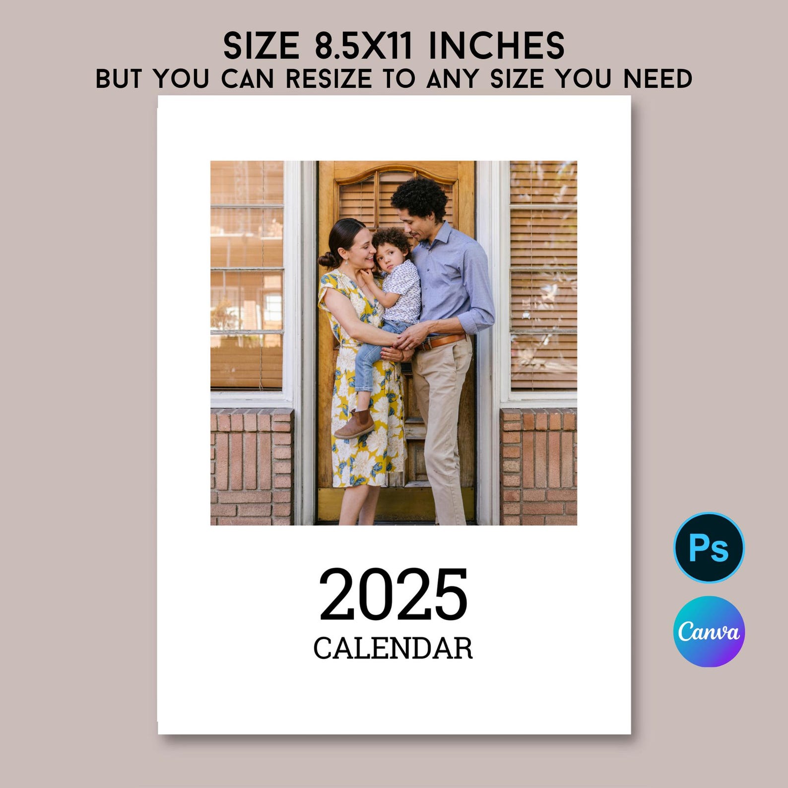 Editable Photo Calendar 2025, Photo Wall Calendar, Custom, Photo Gifts ...