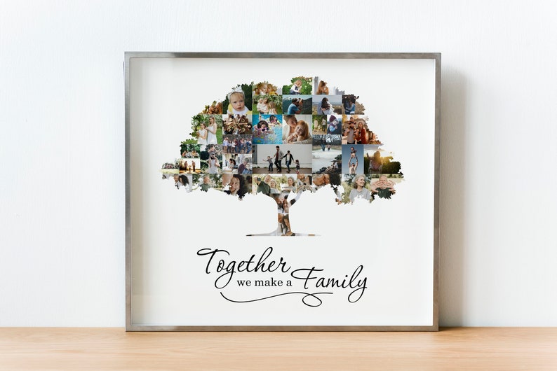 Family Tree Photo Collage Template, Canva, Drag & Drop, Photoshop,psd ...