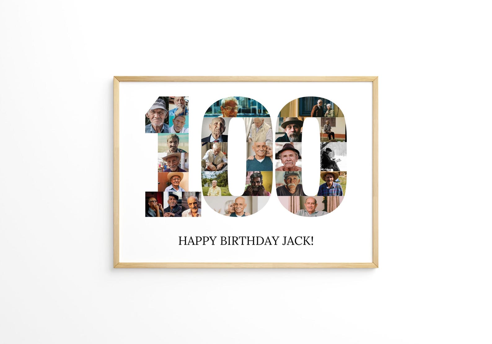 Number 100 Photo Collage Template, Personalized, 100th Birthday Gift ...