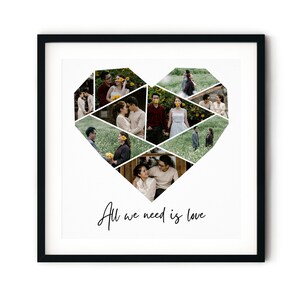 Heart Photo Collage Template, Personalized, Anniversary Gift, Canva ...