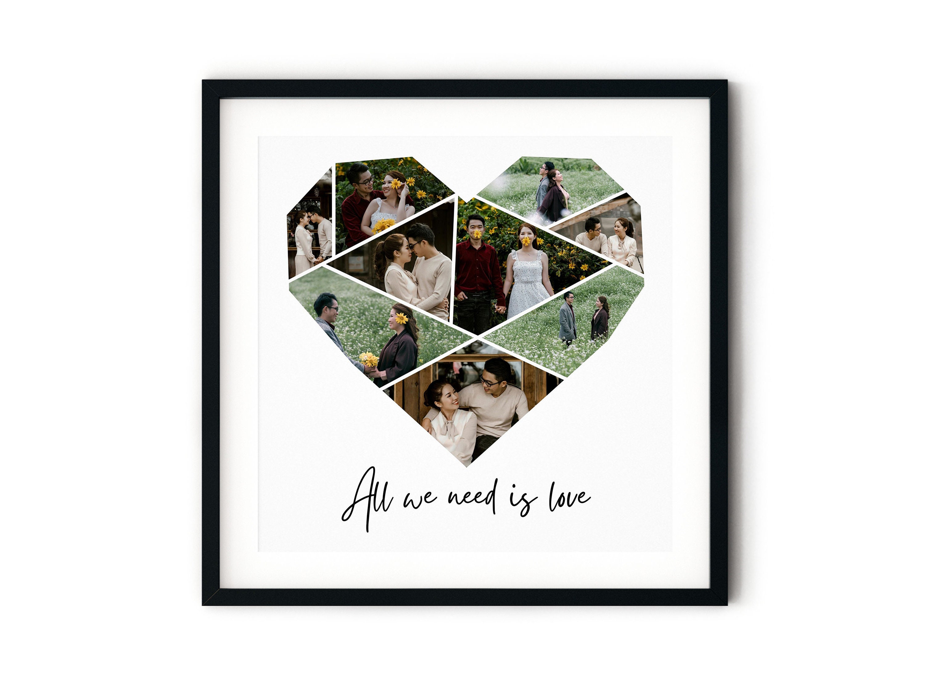 Heart Photo Collage Template, Personalized, Anniversary Gift, Canva ...