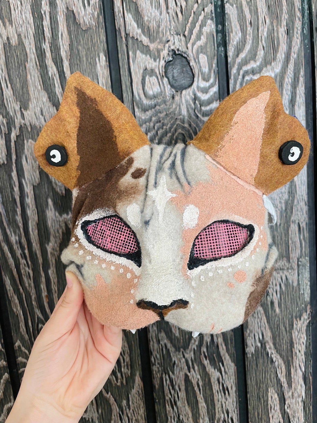 Therian Mask, Sphynx, Cat, Handmade, Quadrobics , Furry, Felt, Animal ...