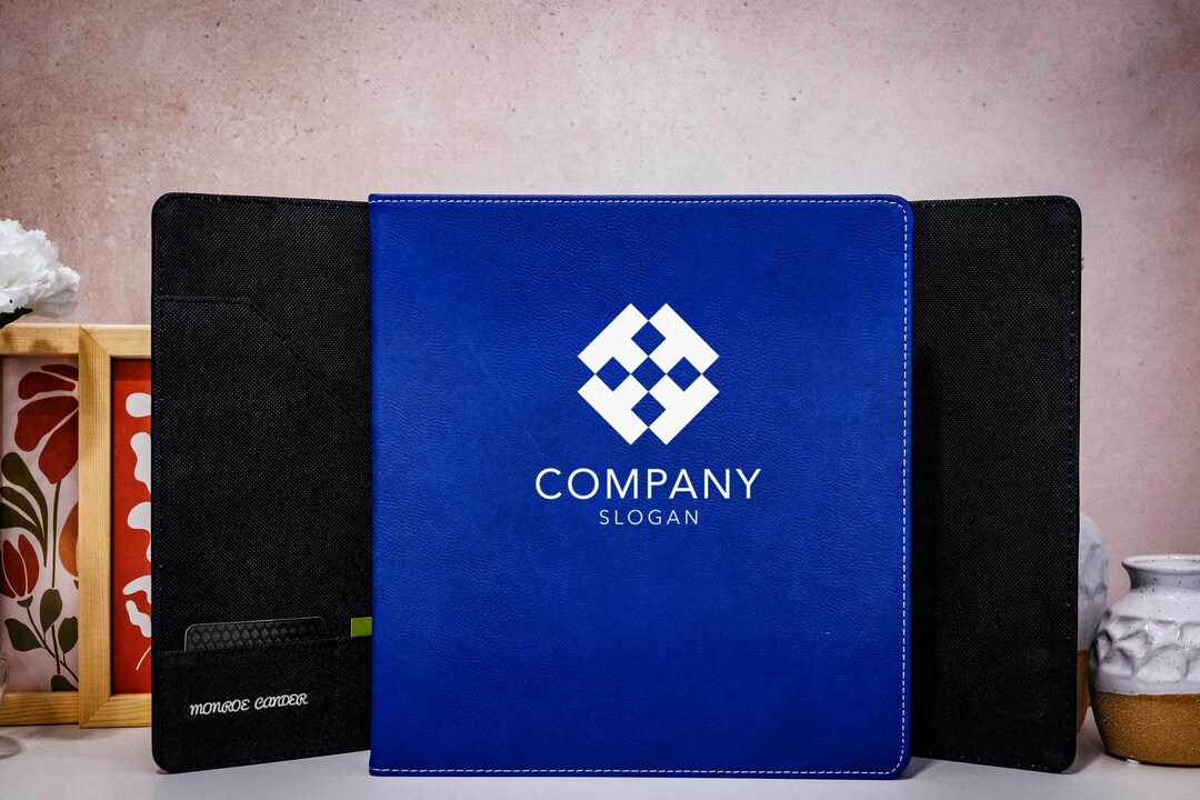 Company Logo Engraved Binder, 3-ring Leather Binder, Office Gift for ...